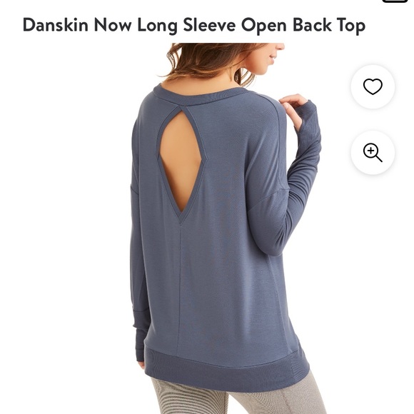 Danskin Now | Tops | Light Blue Open Back Lightweight Sweater | Poshmark
